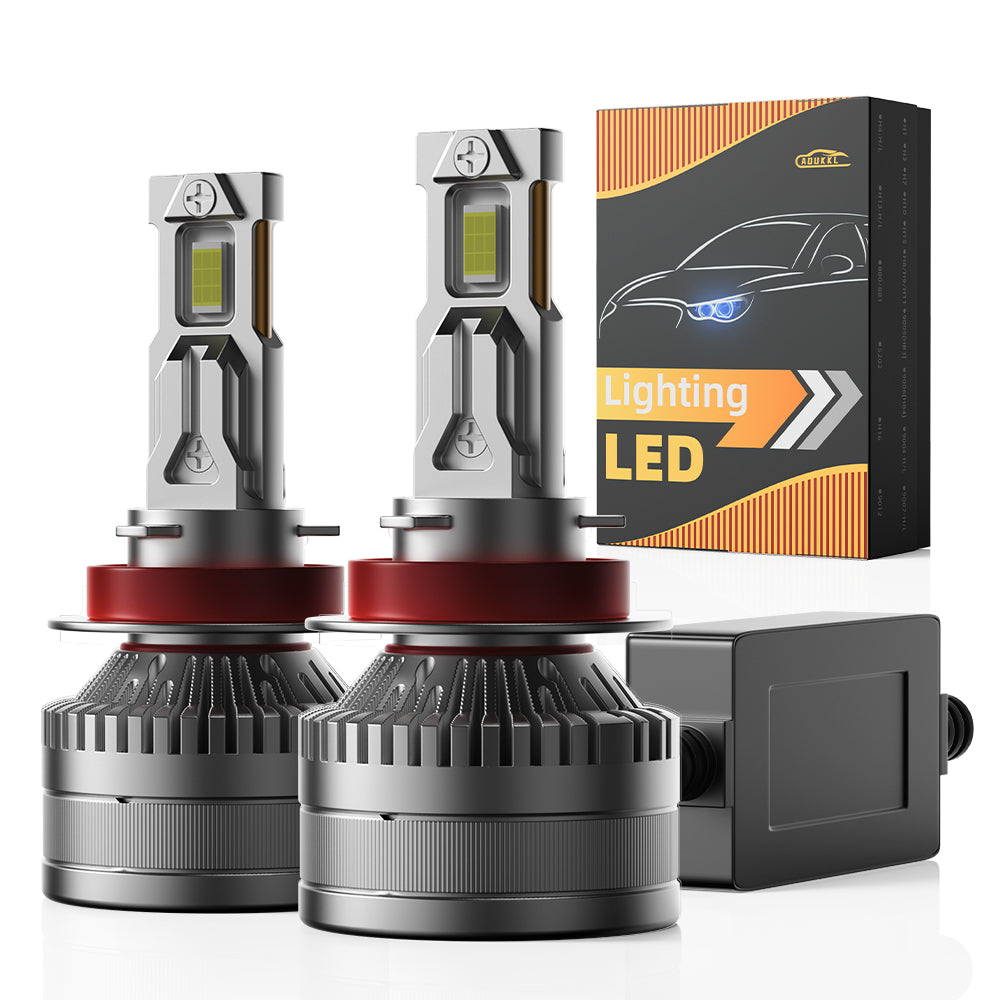 L2 H11/H9/H8 LED Headlight Bulb 160W 6500K 20000LM IP68 Cool White 2Pc ...
